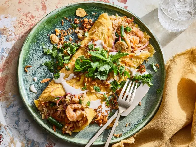 Shrimp Fried Rice Omelet Recipe | Stephanie Izard | Food Network