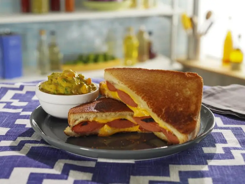 Hot Dog Grilled Cheese Sandwich Recipe | Jeff Mauro | Food Network