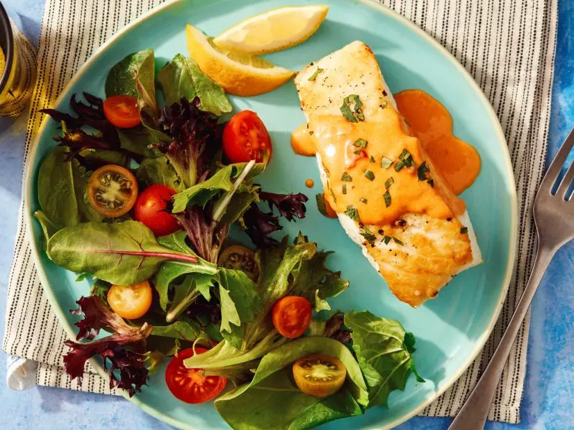 Seared Halibut with Calabrian Chile Cream Recipe | Food Network