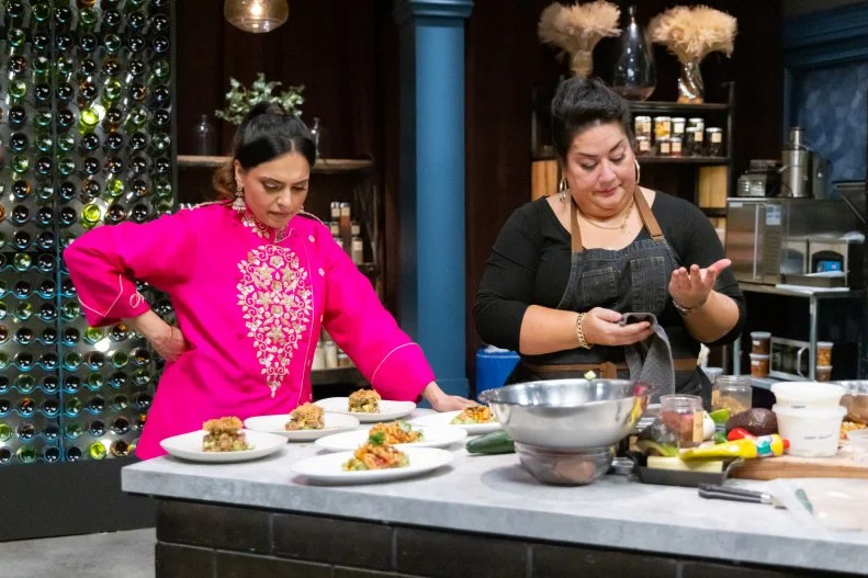 Maneet Chauhan Battles the Titans on 'Bobby's Triple Threat' | Food Network