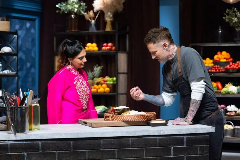Maneet Chauhan Battles the Titans on 'Bobby's Triple Threat' | Food Network