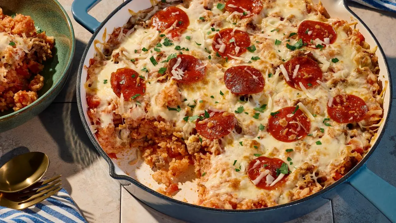 Pizza Rice Recipe | Food Network Kitchen | Food Network