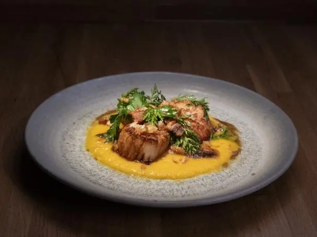 Seared Scallops with Carrot Coulis and Carrot Top Gremolata Recipe ...