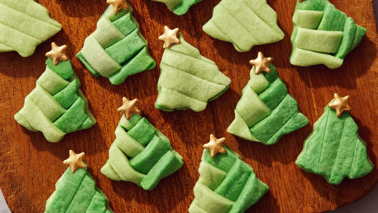 Mini Woven Christmas Tree Cookies Recipe | Food Network Kitchen | Food ...