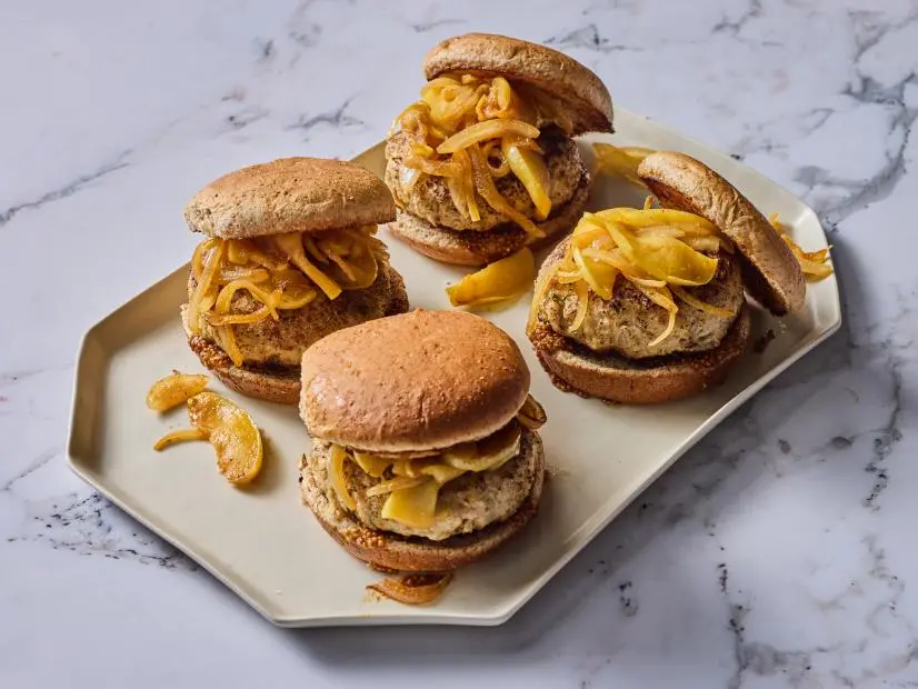 Chicken and Apple Burgers with Maple Mustard Recipe | Food Network ...