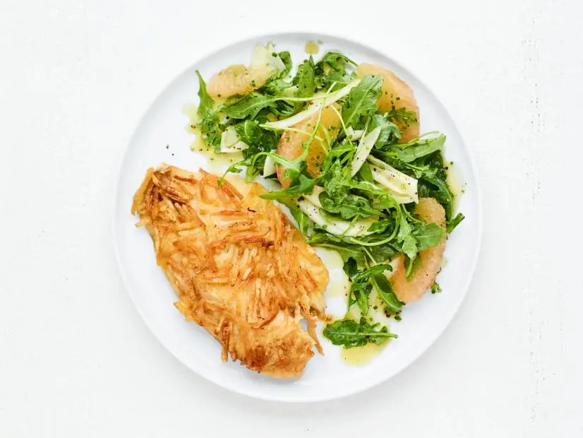 Hash Brown-Crusted Fish with Grapefruit-Fennel Salad Recipe | Food ...