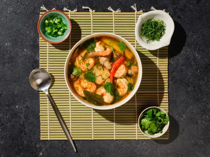 Quick Tom Yum–Style Shrimp Soup Recipe | Jet Tila | Food Network