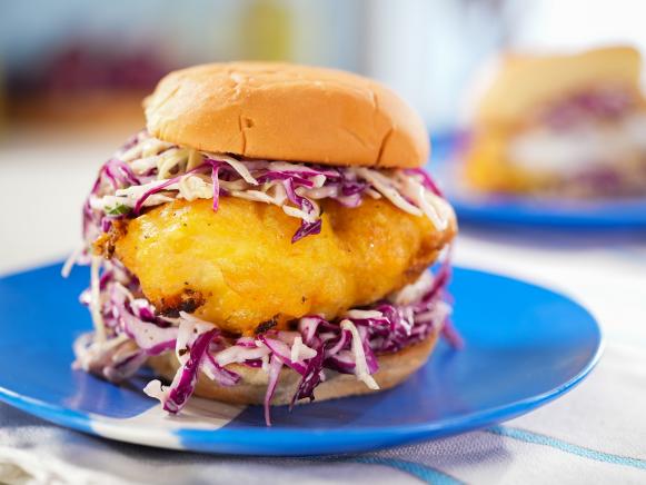 Florida-Inspired Fried Fish Sandwich Recipe | Geoffrey Zakarian | Food ...
