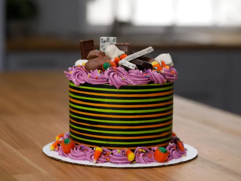 Striped Halloween Candy Cake Recipe | Buddy Valastro | Food Network