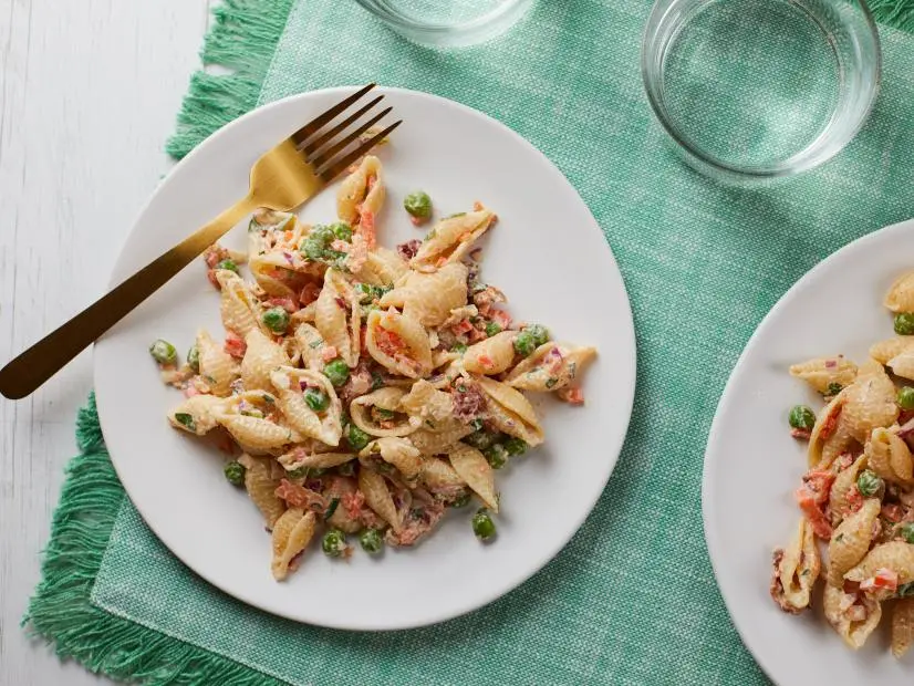 Creamy Pasta Salad with Bacon and Peas Recipe | Bev Weidner | Food Network