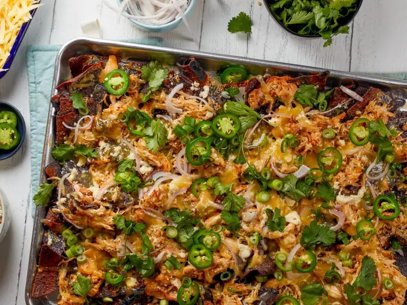 Slow Cooker Ranch Chicken Nachos Recipe | Bev Weidner | Food Network