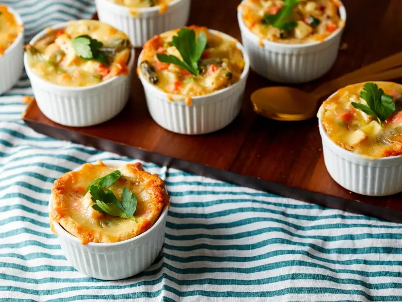 Cheesy Biscuit Pot Pies Recipe | Bev Weidner | Food Network