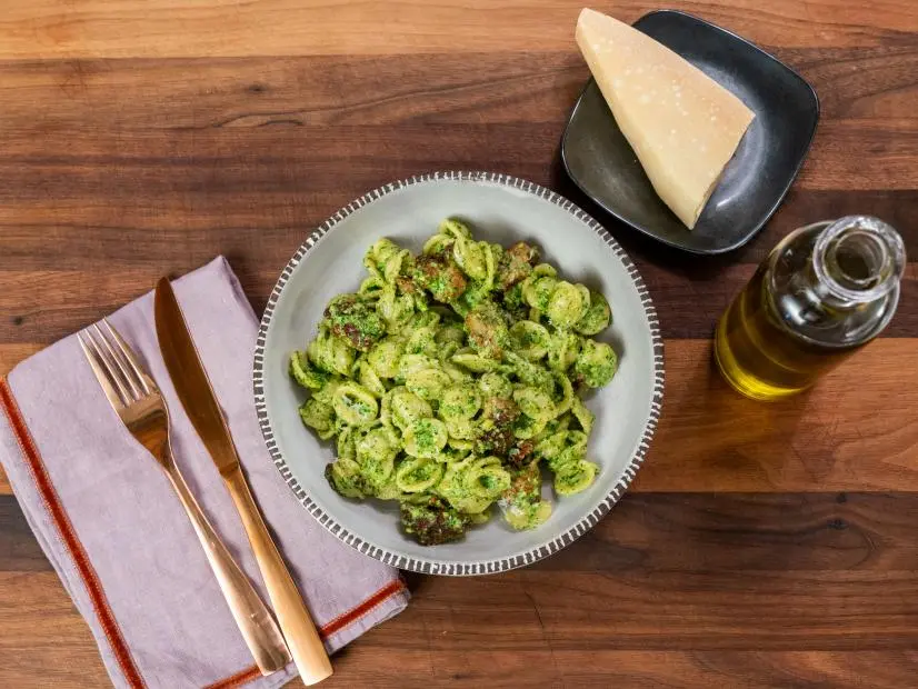 Orecchiette with Broccoli Rabe Pesto and Sausage Recipe | Anne Burrell ...