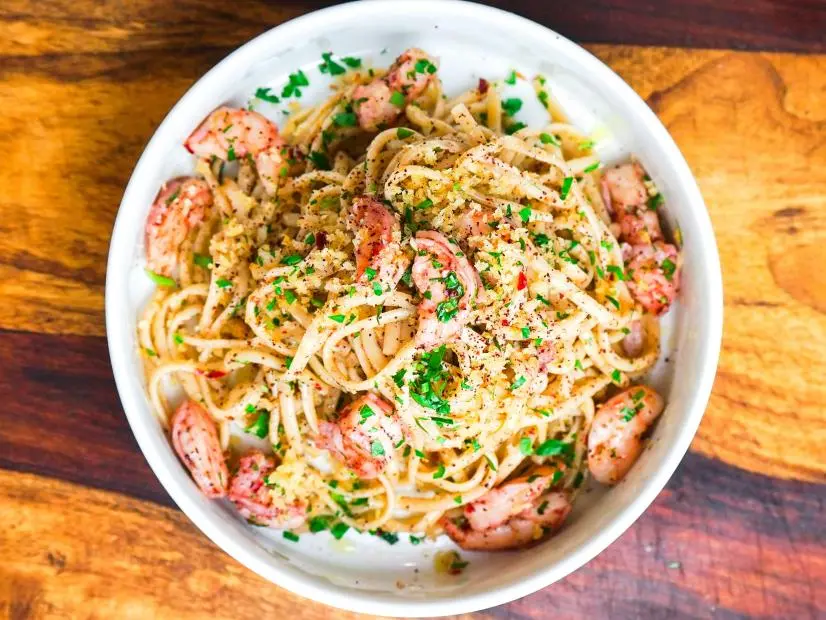 Sumac-Spiced Shrimp Scampi Pasta Recipe | Elena Besser | Food Network