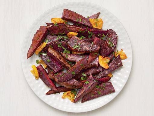 Roasted Purple Sweet Potatoes Recipe | Food Network Kitchen | Food Network