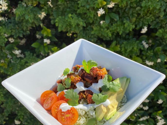 Chimichurri Rice Bowls with Chorizo and Avocado Recipe | Gabriela ...