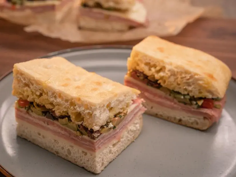 Pressed Italian Picnic Sandwich with Olive Relish Recipe | Valerie ...