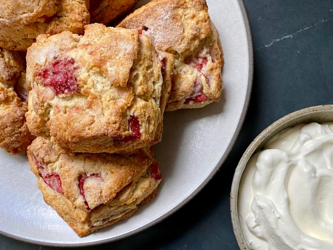Strawberry Shortcake Scones Recipe | Justin Chapple | Food Network