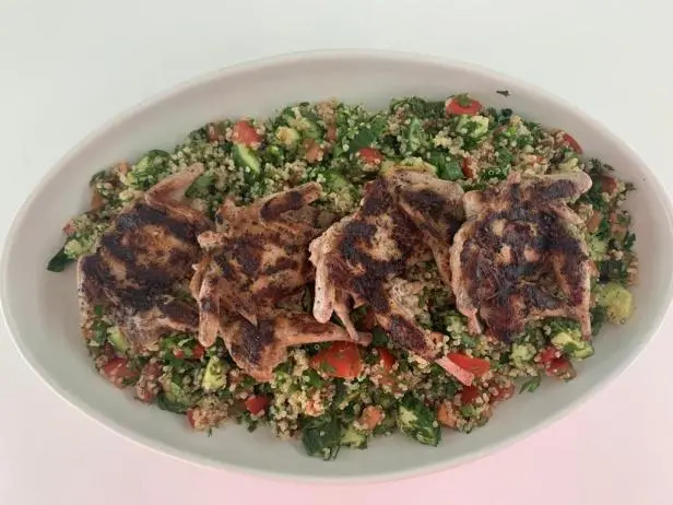 Grilled Quail and Quinoa Tabbouleh Recipe | Food Network