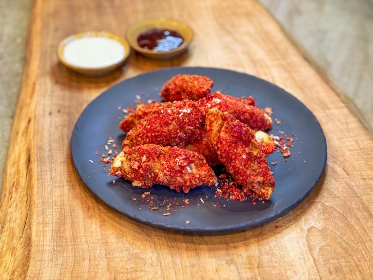 Flamin' Hot Cheeto Fried Pot Stickers Recipe | Jet Tila | Food Network