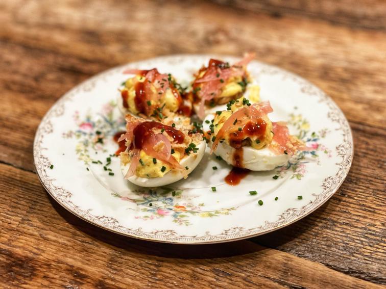 BBQ Pulled Pork Deviled Eggs Recipe | Food Network