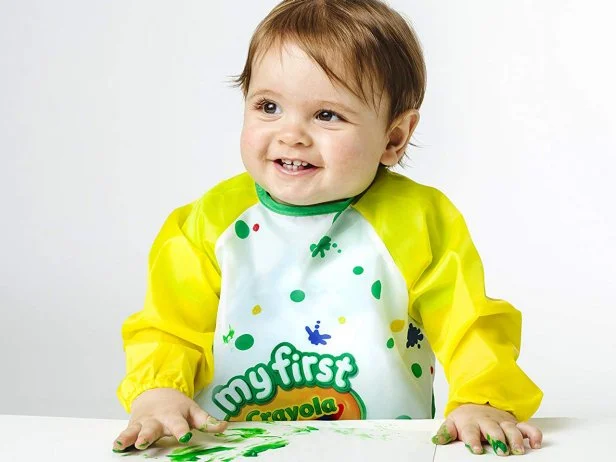 The Best Baby Bib for Messy Eaters — Crayola Art Smock | Food Network