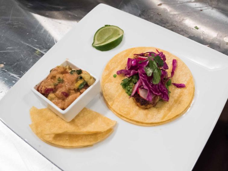 Blackened Shrimp Street Taco with Red Snapper Ceviche Recipe | Rob ...