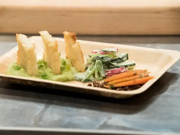 Green Pea Hummus, Tea Breeze Carrots, Black Olive Soil and Tzatziki ...