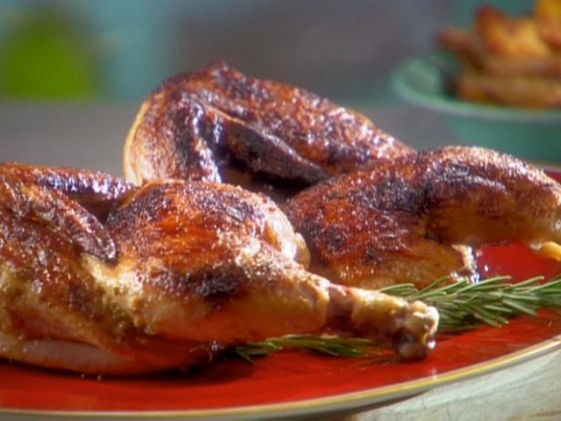 Roasted Halved Chicken with Garlic-Herb Paste Recipe | Sunny Anderson ...