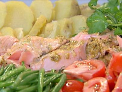 Roast Salmon with Black Pepper and Ginger on Celery Root Puree Recipe ...