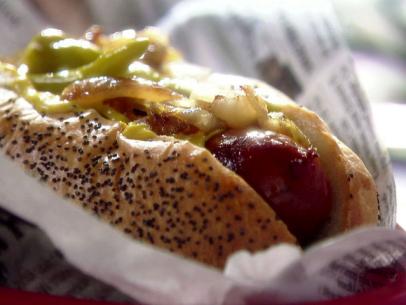 Maxwell Street Polish Sausage Sandwiches Recipe | Jeff Mauro | Food Network