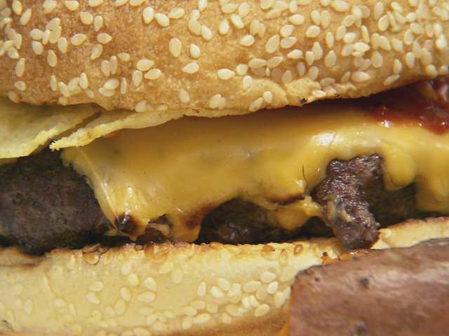 Classic Burgers with Cheese, Chipotle Ketchup, Horseradish Mustard and ...