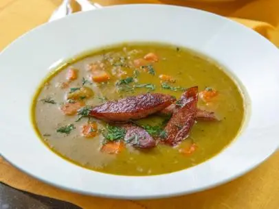 Split Pea Soup with Crispy Kielbasa
