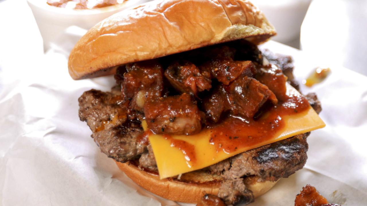 Boss Burger with Rib Candy and Spicy Carolina Sauce | Food Network