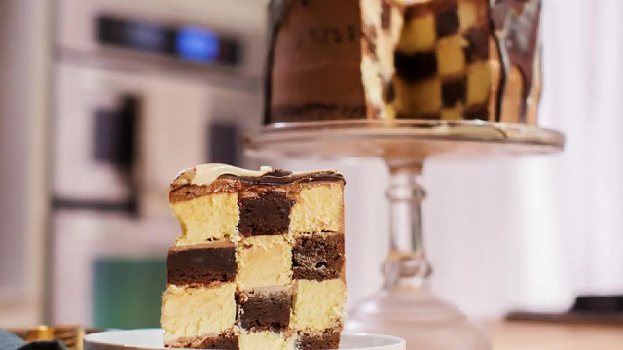 Checkerboard Brownie Cheesecake Recipe | Dan Langan | Food Network