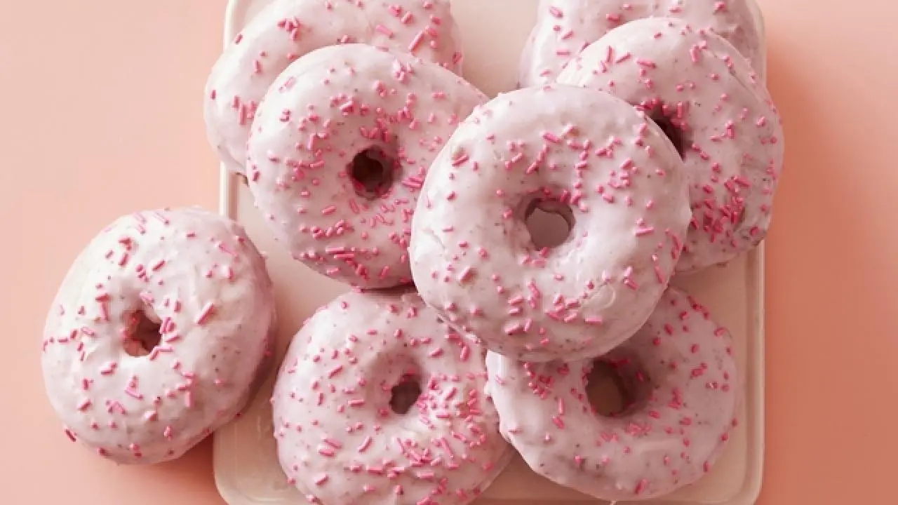 Pink Strawberry Doughnuts Recipe | Claire Thomas | Food Network
